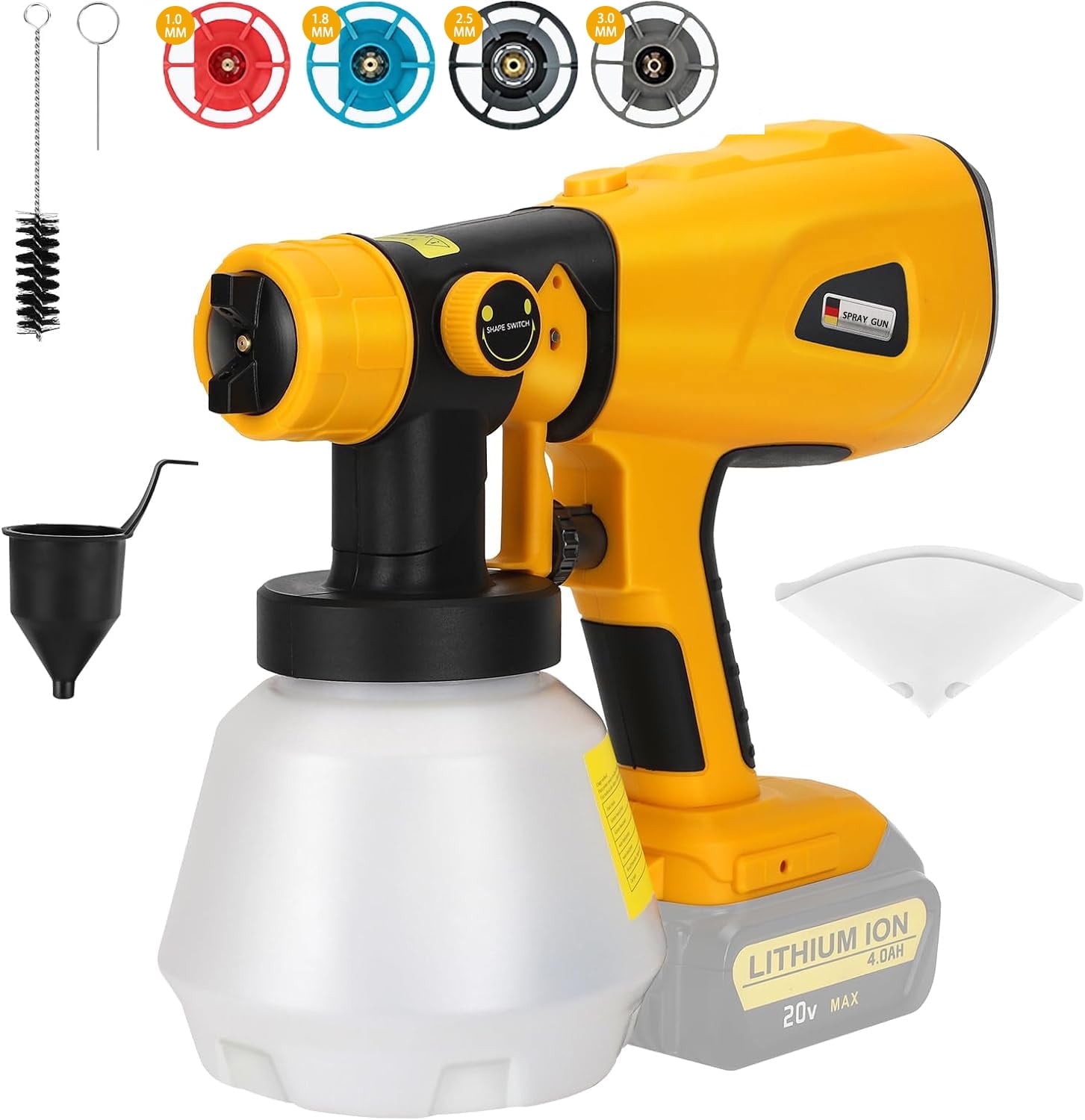 Paint Sprayer for Dewalt 20V Battery, HVLP Spray Paint Gun, Brushless ...