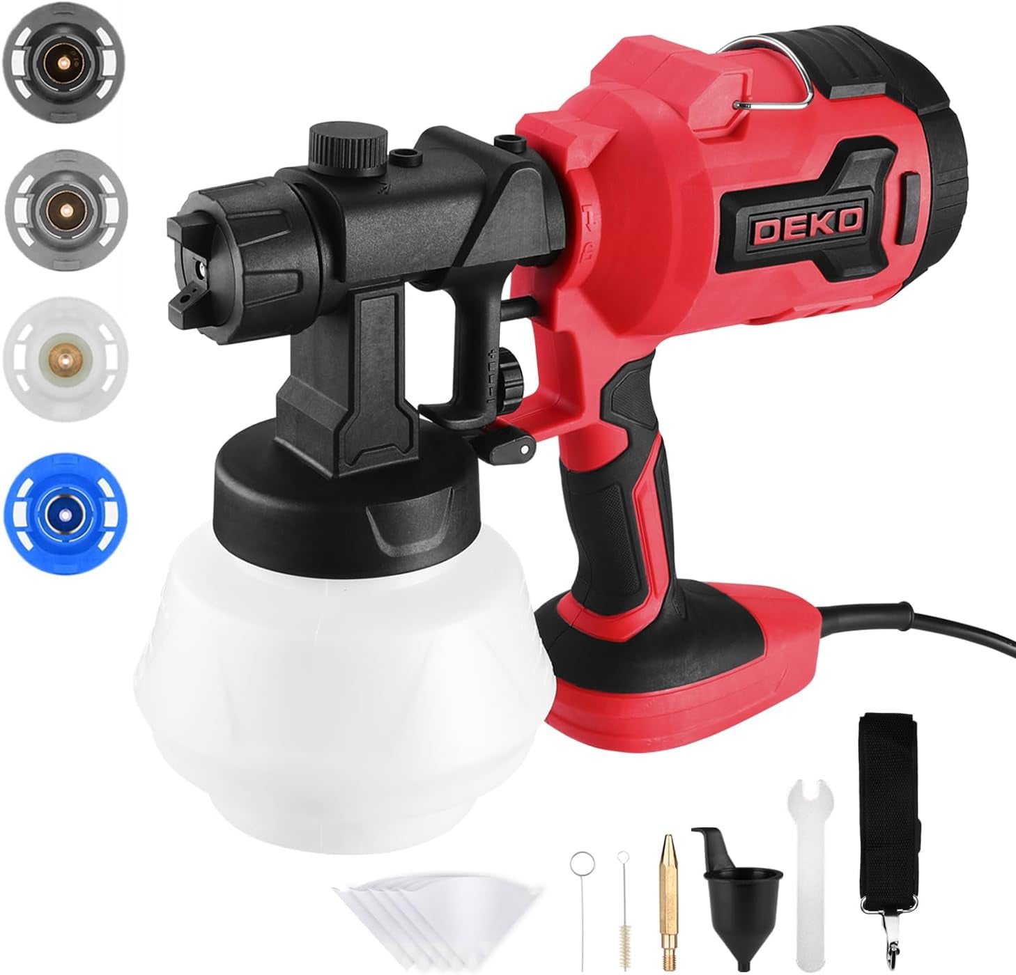 Paint Sprayer Gun 700W HVLP: DEKOPRO Electric Spray Paint Gun, Easy to ...