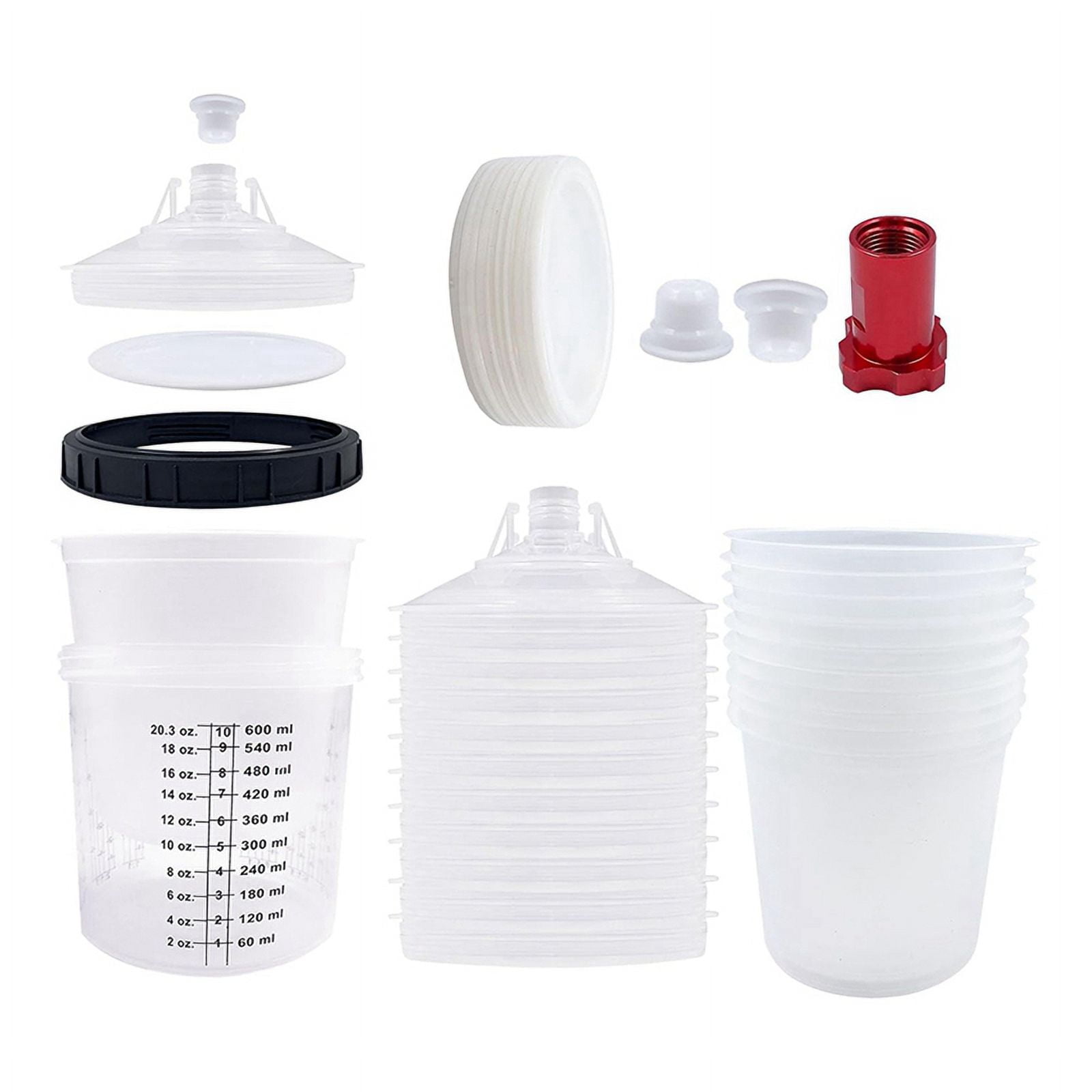 Paint Sprayer Mixing Cup Liner and Cap System for HVLP , Automotive ...