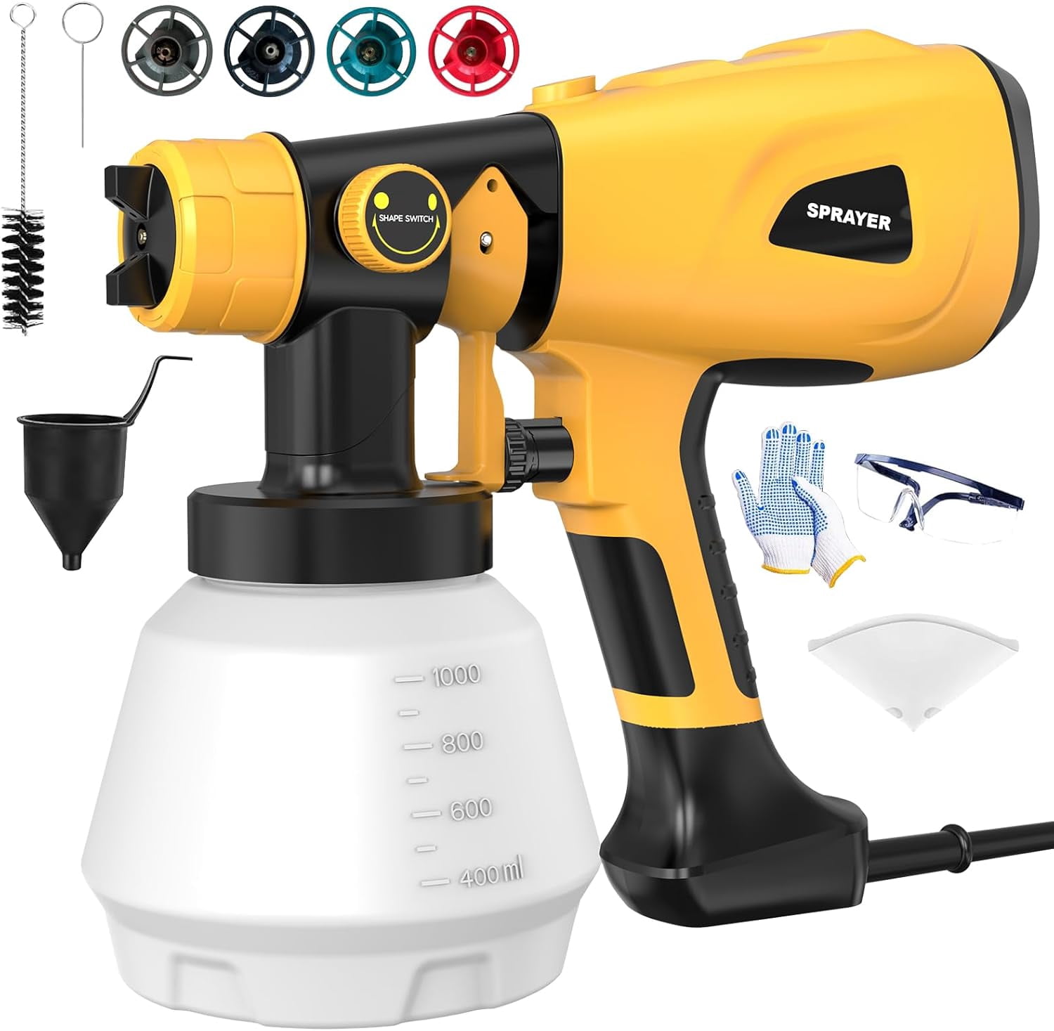 Paint Sprayer Tool 1000W High Power Electric Paint Spray Gun with ...