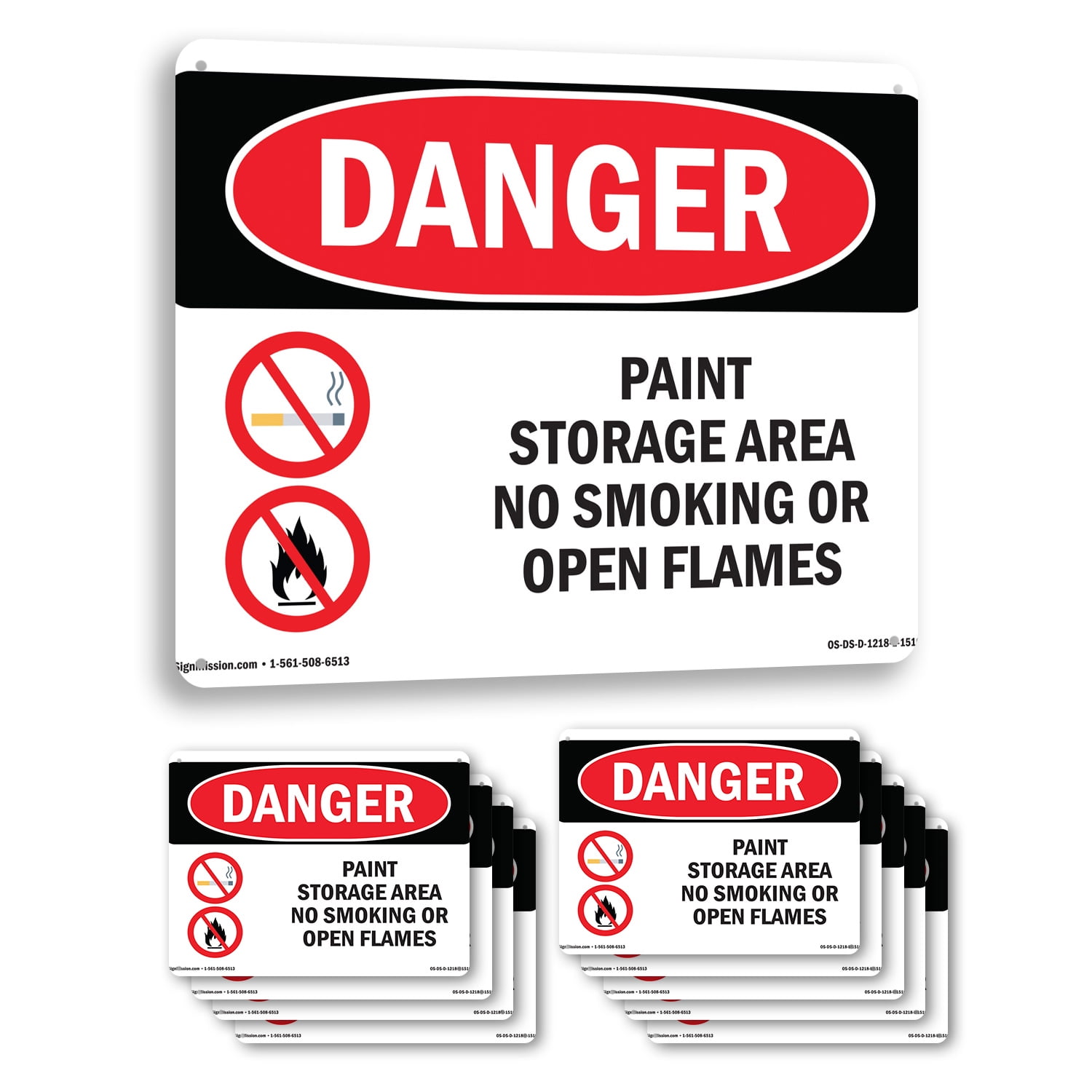 Paint Storage Area No Smoking Or Open Flames OSHA Danger Rigid Plastic ...