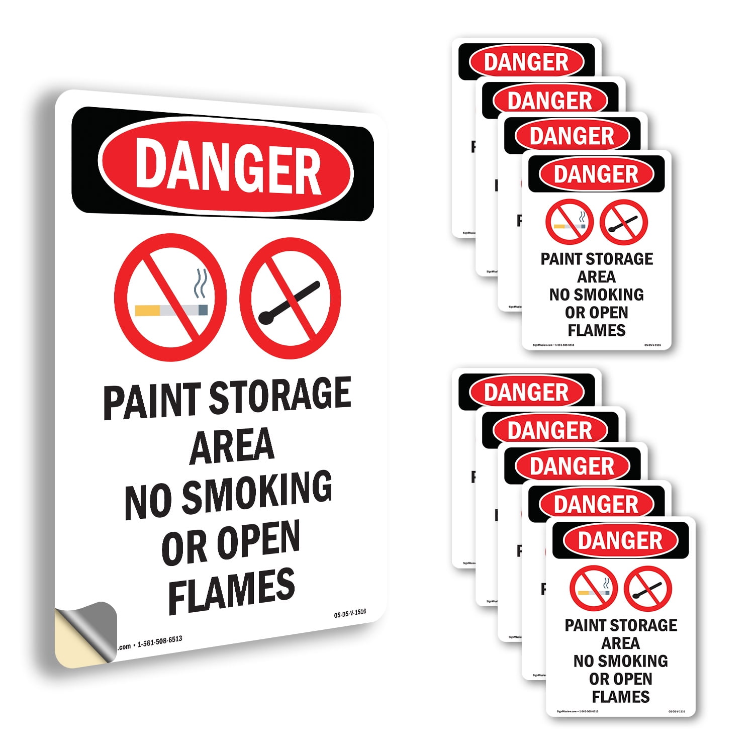 Paint Storage Area OSHA Danger Vinyl Decal Label 24 Inch x 18 Inch - 10 ...
