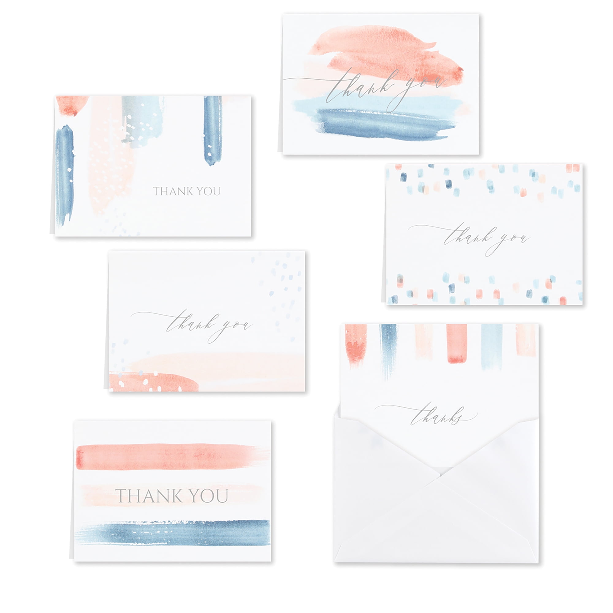 Paint Stripes Thank You Note Card Assortment - set of 36 - Walmart.com