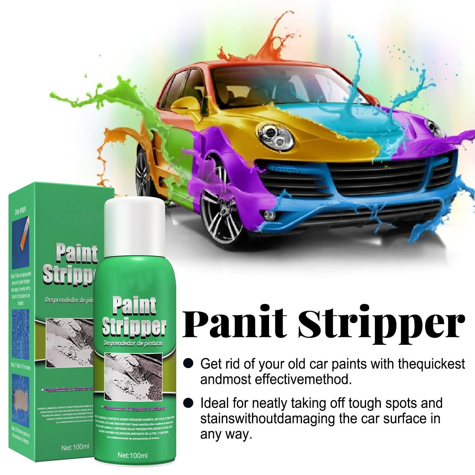 Paint Stripper Gel 100ml | Fast Acting Paint Remover for Car Wheels, Metal, Masonry, Furniture ...