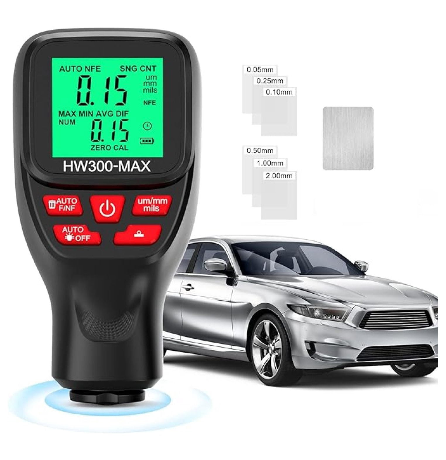 Paint Thickness Gauge, 0 to 2000UM Accuracy Portable Car Coating ...