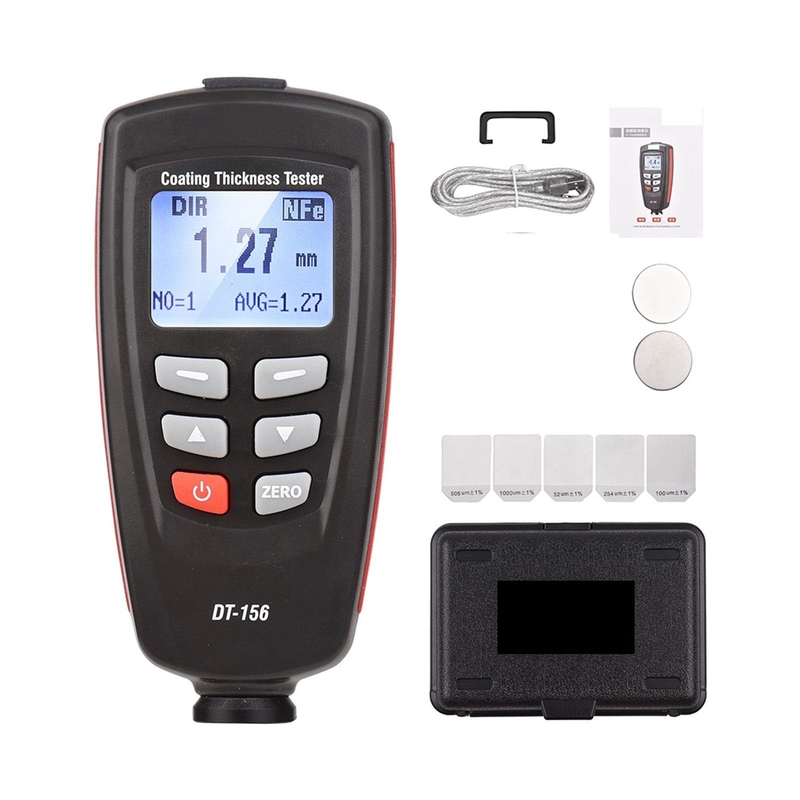 Paint Thickness Gauge, DT-156 LCD Coating Thickness Tester Fe/NFe Paint ...