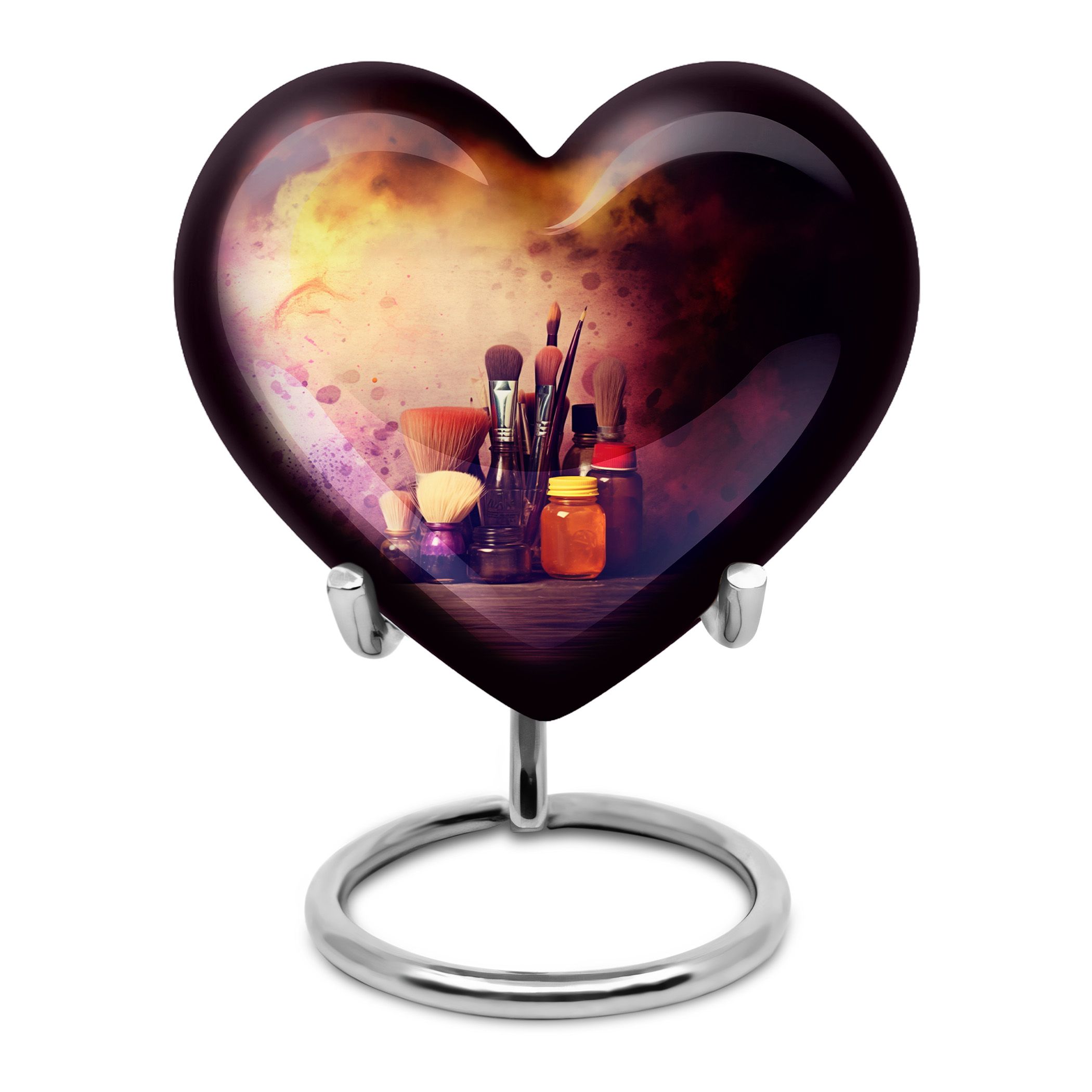 Paint Tool 3-inch Mini Heart Urn For Human Ashes - Set Of 1 Memorial ...