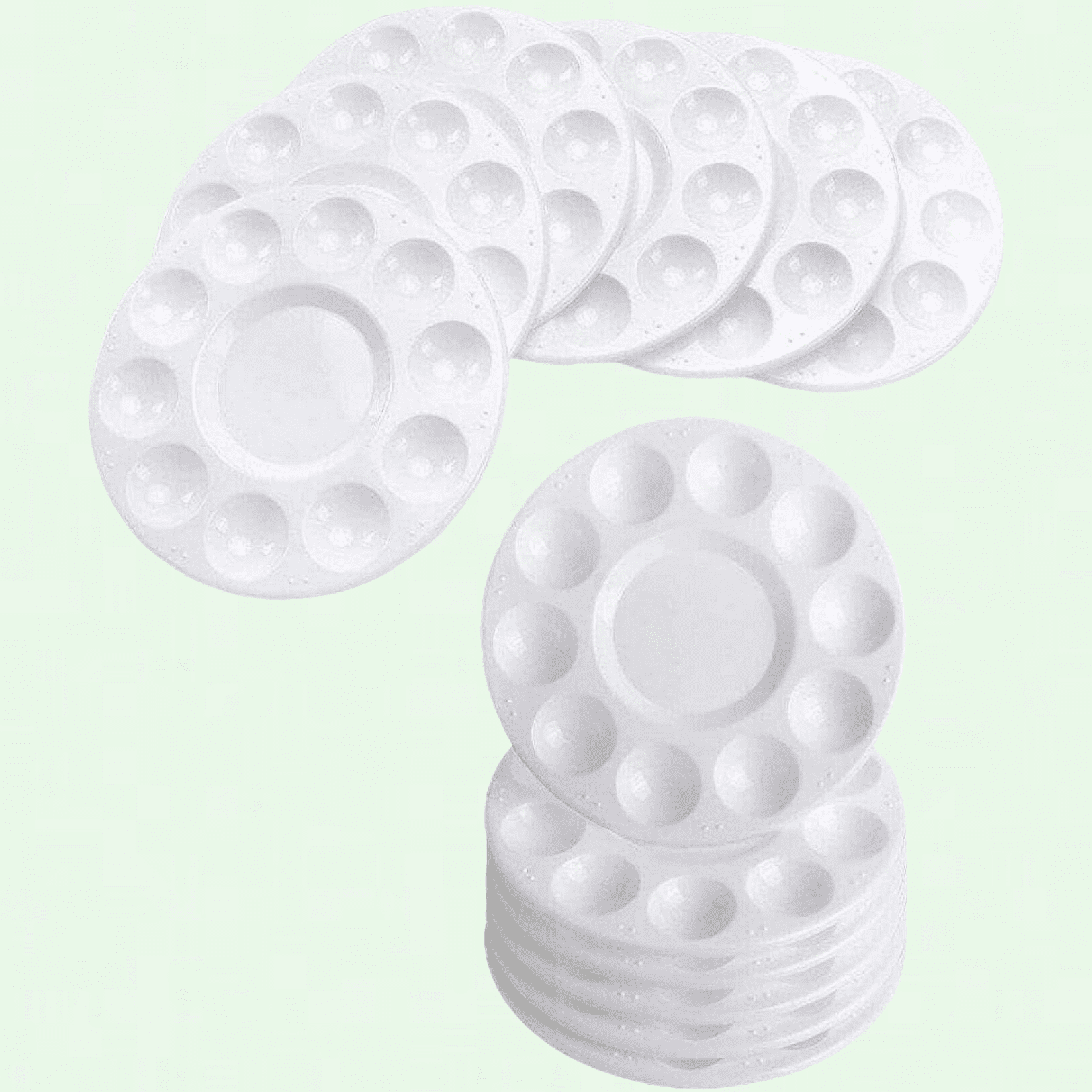 Paint Tray Palettes Round 10 Wells, 12 Pcs, Painting Palette for Kids ...