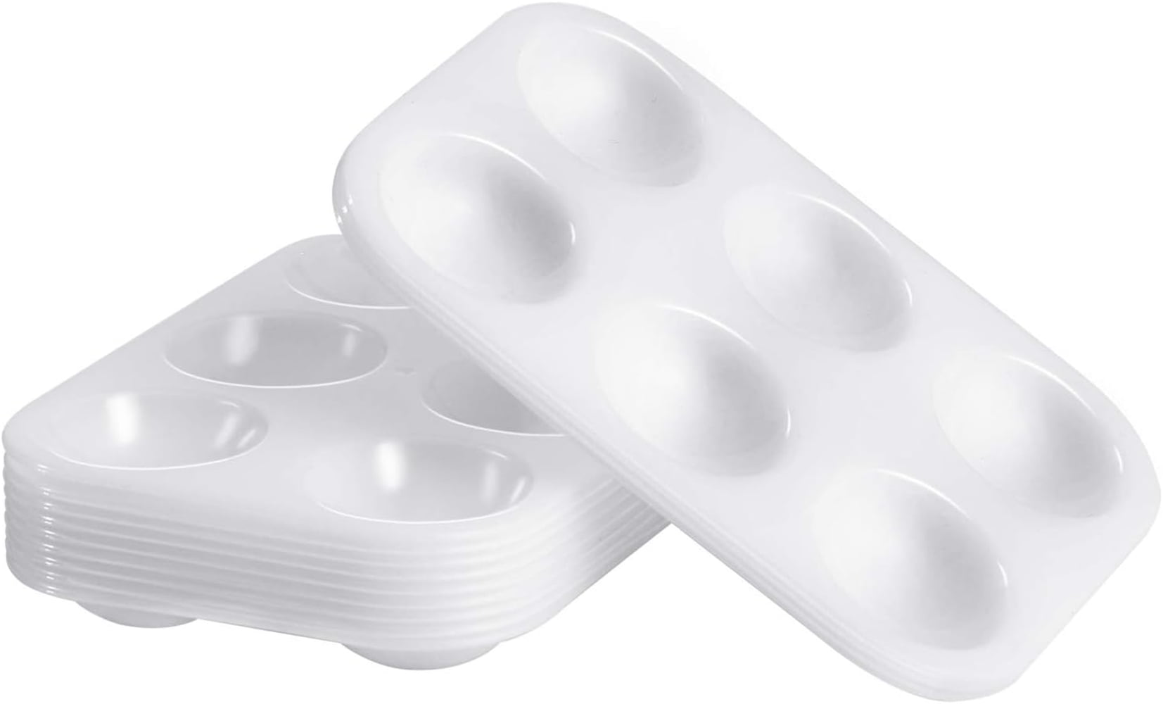 Paint Tray Palettes, Triani 8Pcs Plastic Paint Pallets, 6 Well ...