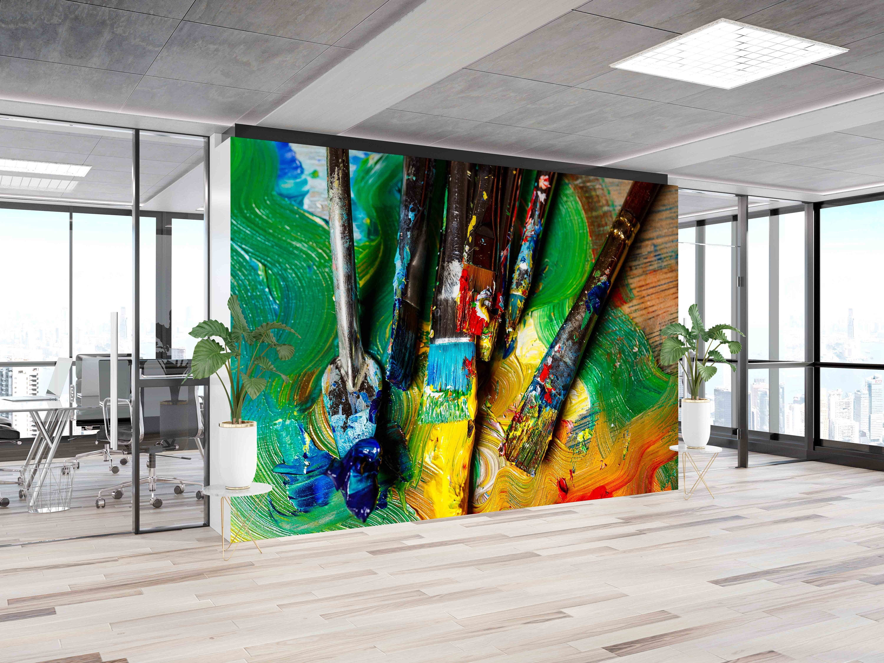 Paint Wall Art, Oil Painting Print, Bright Wallpaper, Modern Wallpaper ...