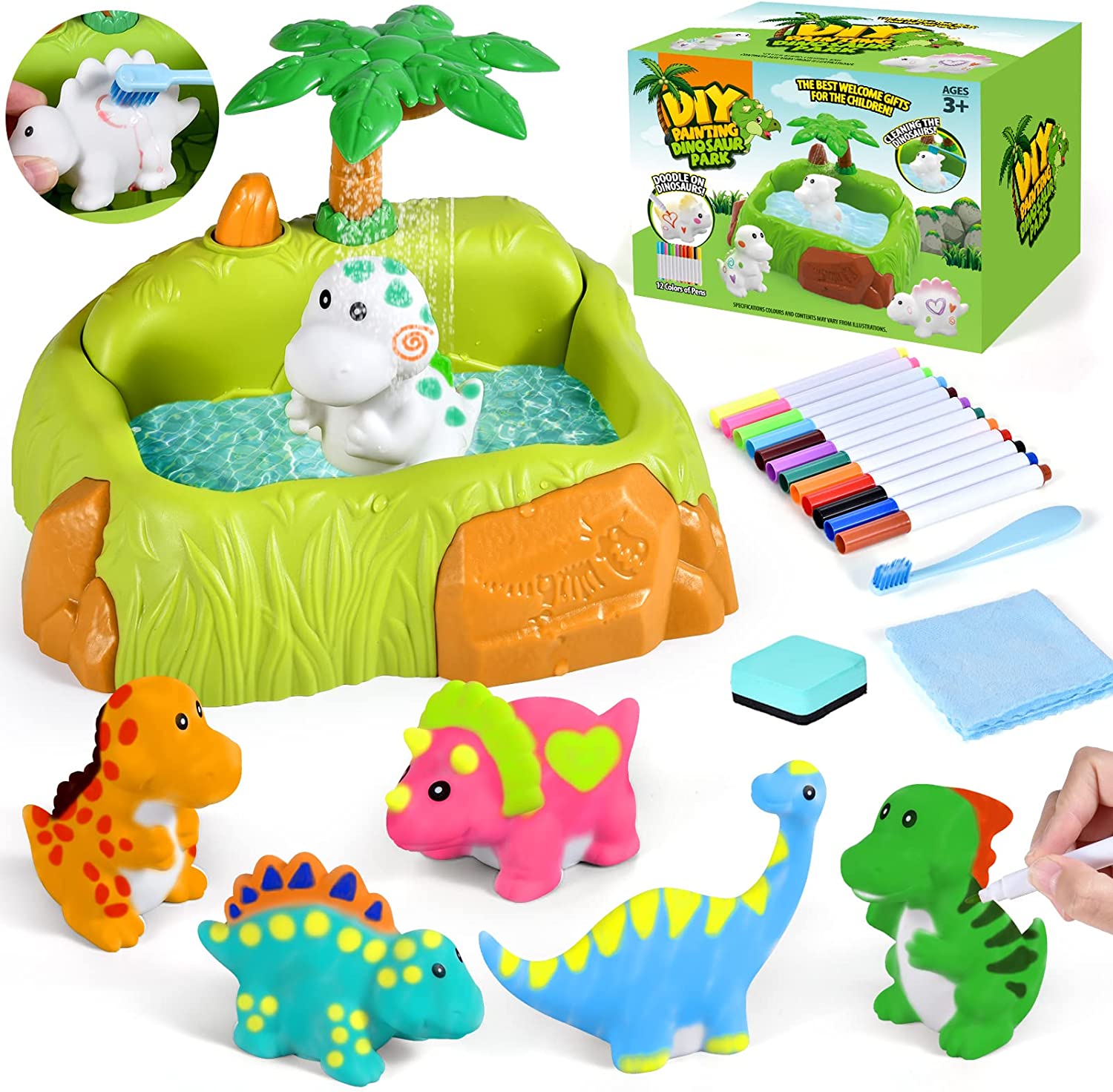 Paint-Wash-Recolor Dinosaur Crafts Kit Painting Toy for Toddler ...
