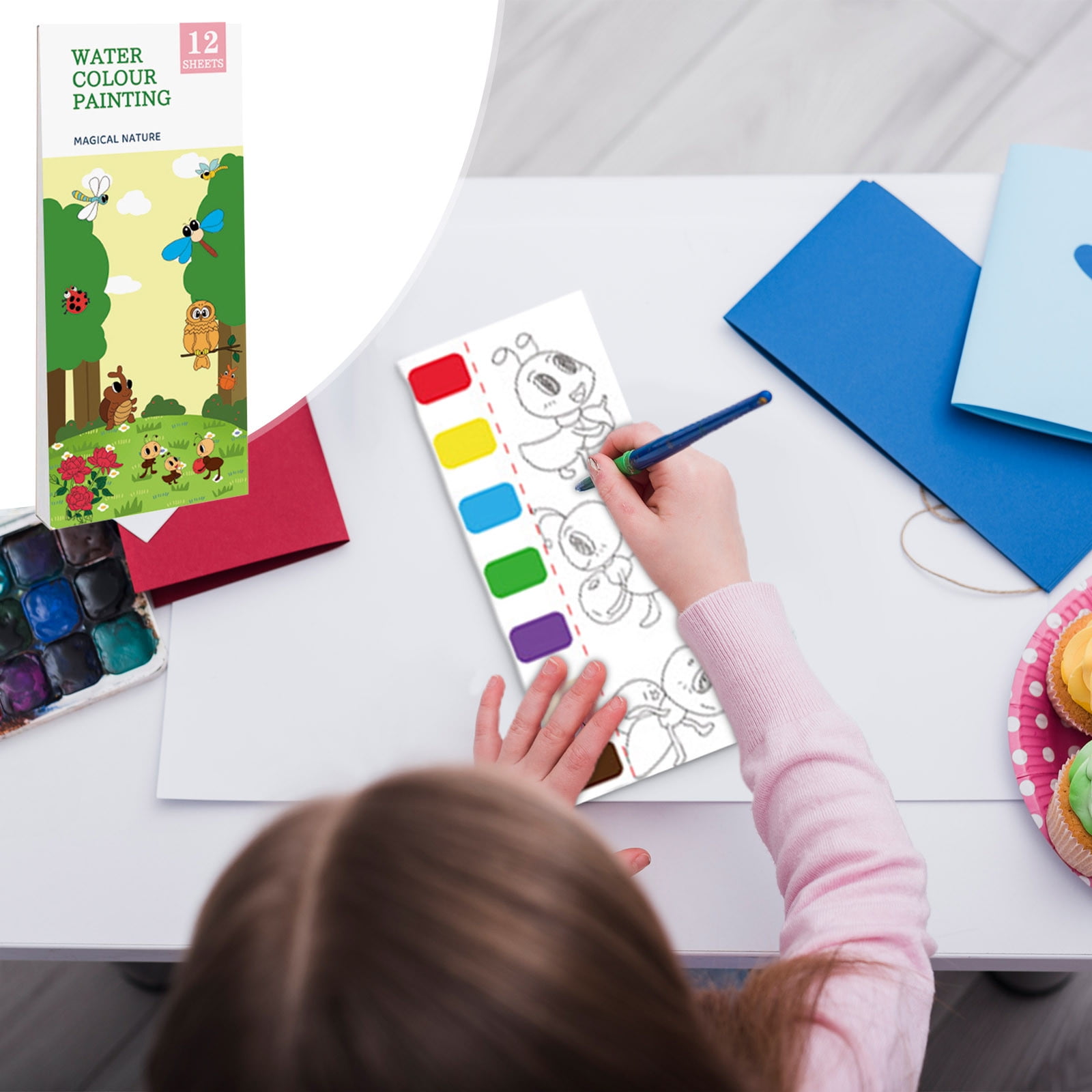 Paint with Water Coloring Books for Kids, Pocket Mess Free Watercolor ...