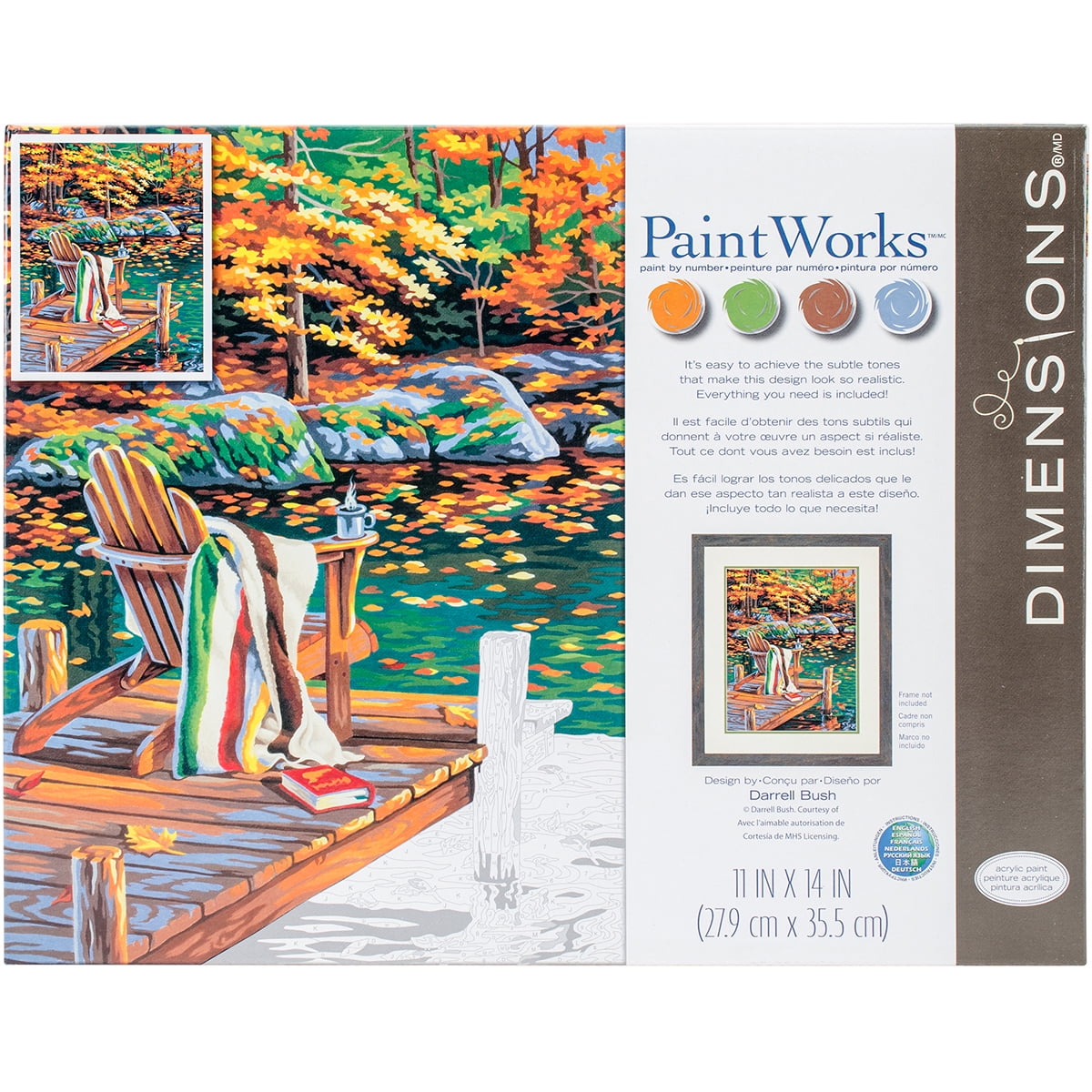 Paint Works Paint By Number Kit 14"X11"-Golden Pond - Walmart.com