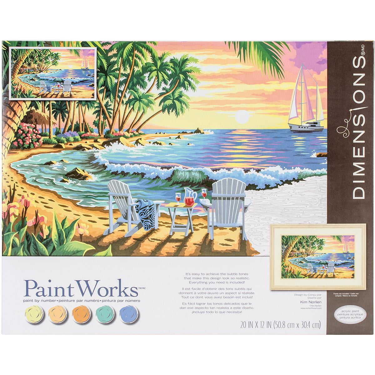 Paint Works Paint By Number Kit 16"x20"-sunset Beach - Walmart.com