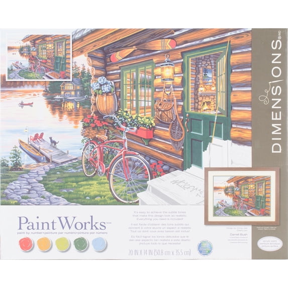 Paint Works Paint By Number Kit 20"X14"-Cabin View - Walmart.com