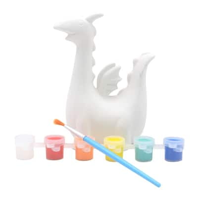 Paint Your Own 3D Ceramic Dragon Kit by Creatology – Includes Glitter ...