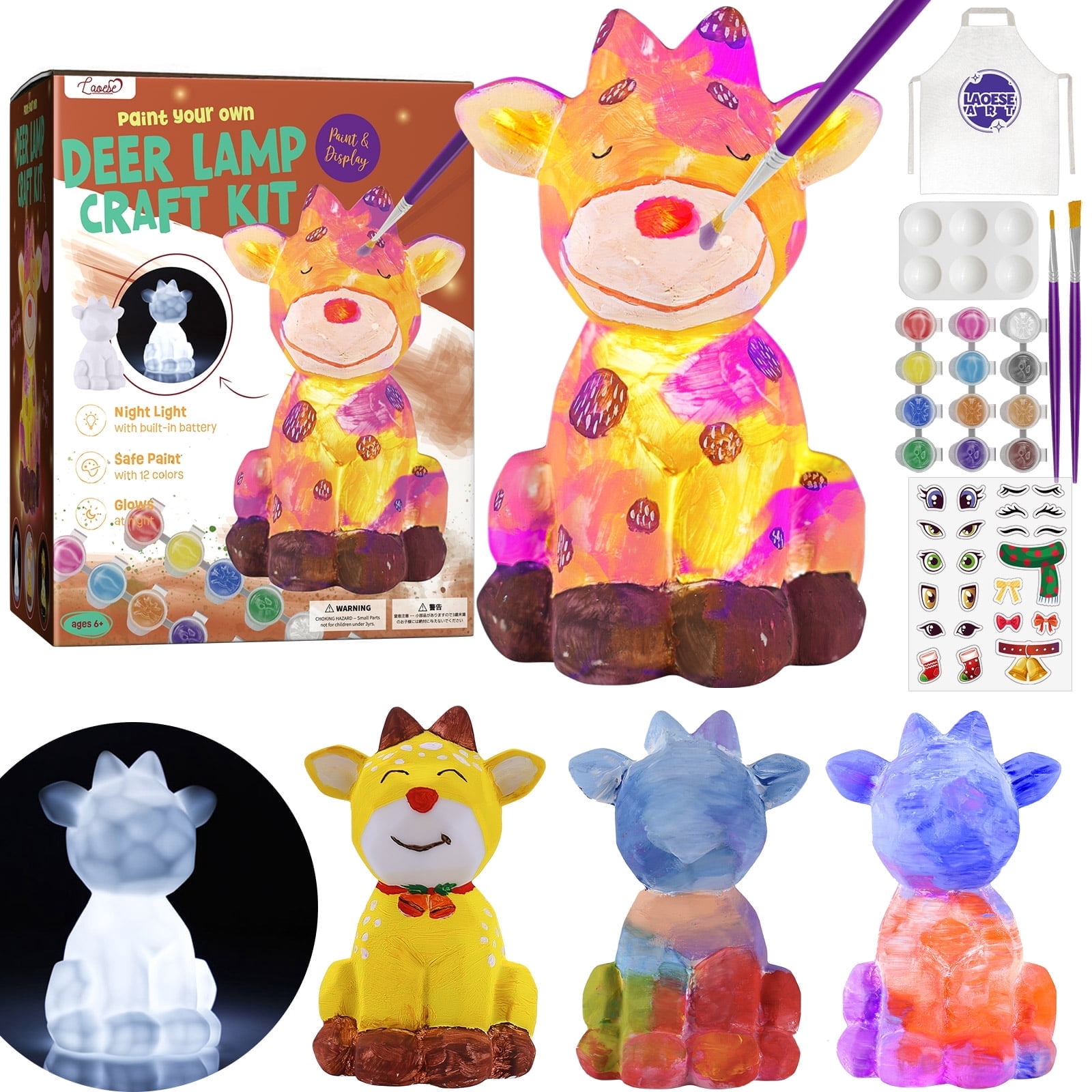 Paint Your Own Deer Lamp Craft Kit for Kids – Creative Art & Painting ...