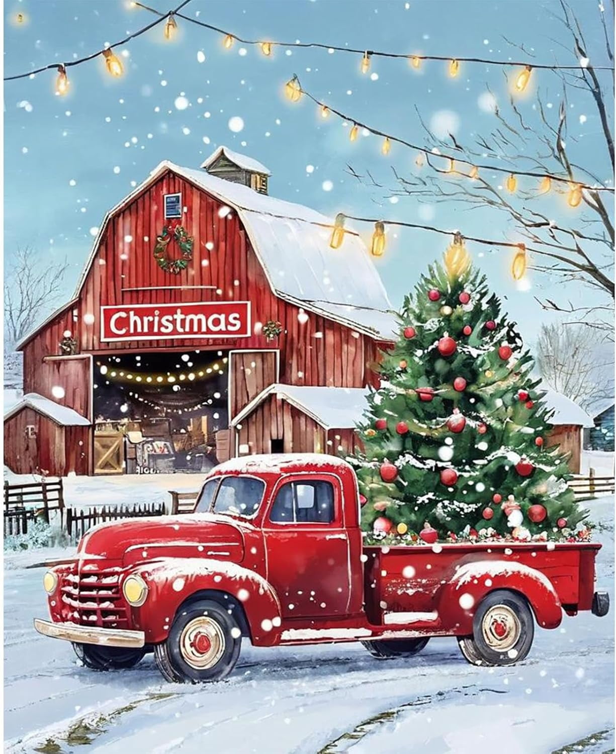 Paint by Number Kits on Canvas, DIY Christmas Elk Oil Painting for Gift ...
