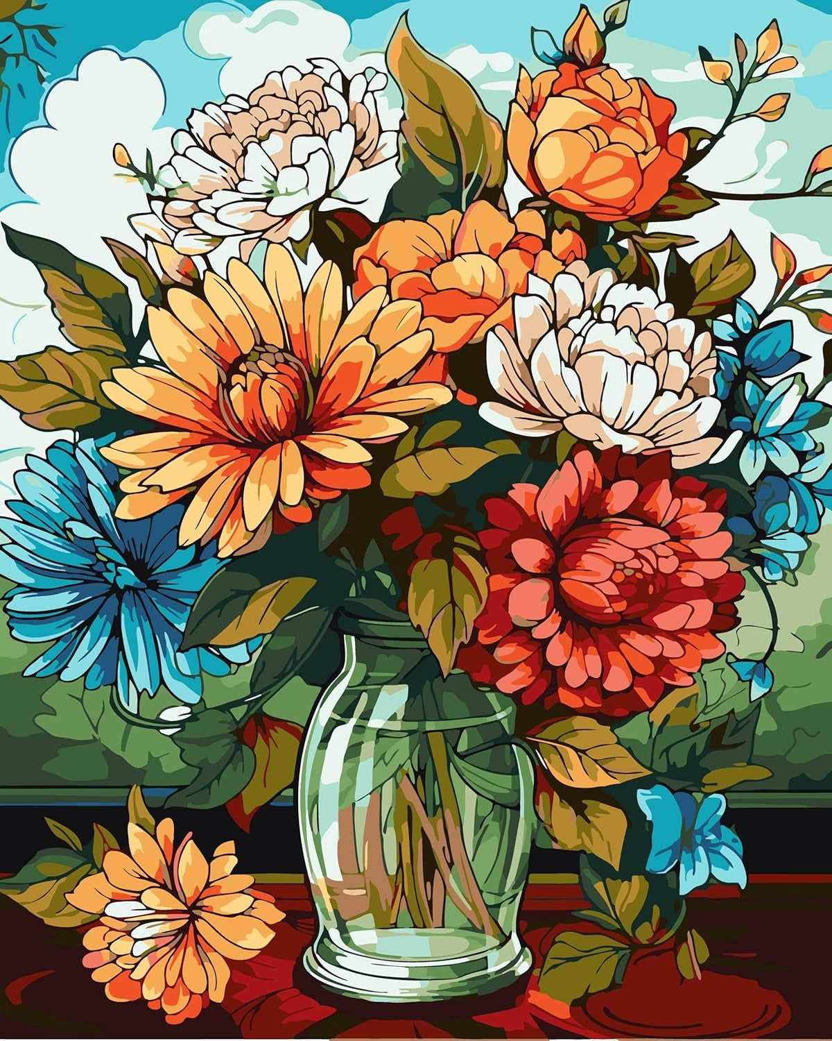 Paint by Numbers Kit for Adults Beginner Plant,Digital Flower Painting ...