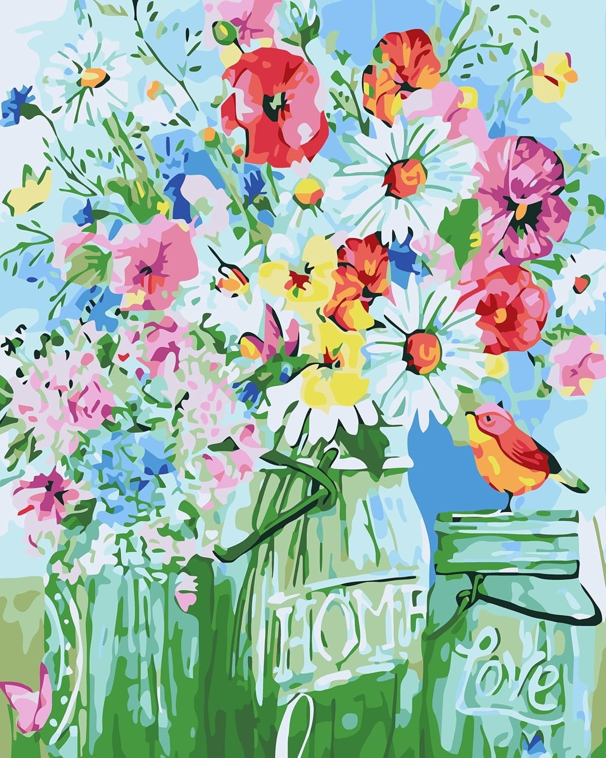 Paint by Numbers Kit for Adults Beginner Plant,Digital Flower Painting Kit,DIY Acrylic Color by ...