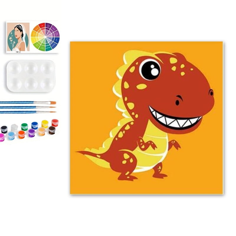 Paint by Numbers Set for Adult Beginners, 8x8 Inch DIY Oil Paint by ...