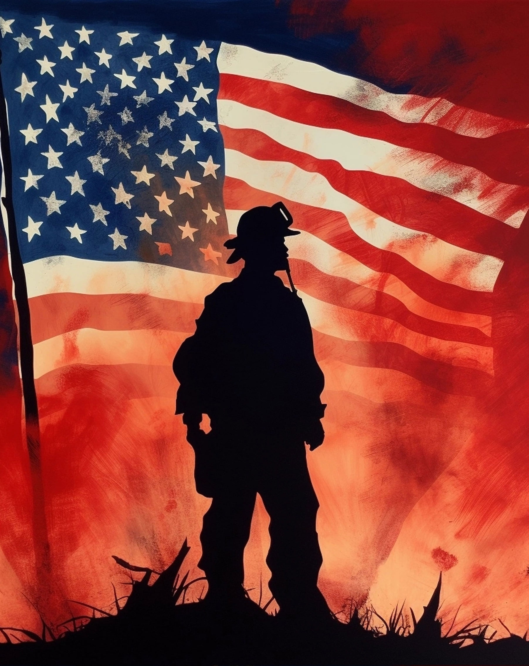 Paint by Numbers for Adults - Fire Alarm American Flag - Drawing ...