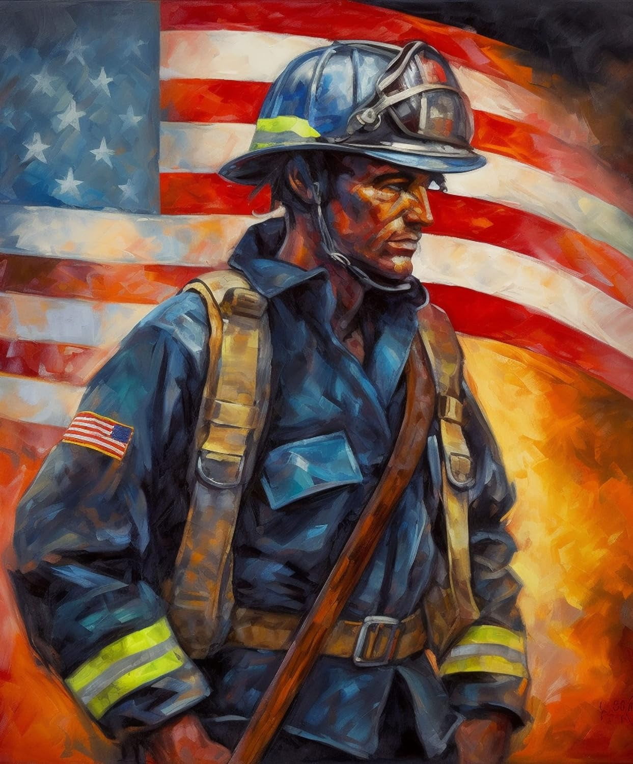 Paint by Numbers for Adults -Fire Firefighter- Drawing Paintwork DIY ...