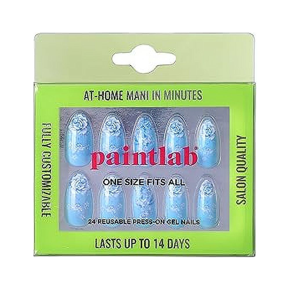PaintLab Press On Nails, 24 Piece Fake Nails Kit Plus Nail Glue, Nail ...