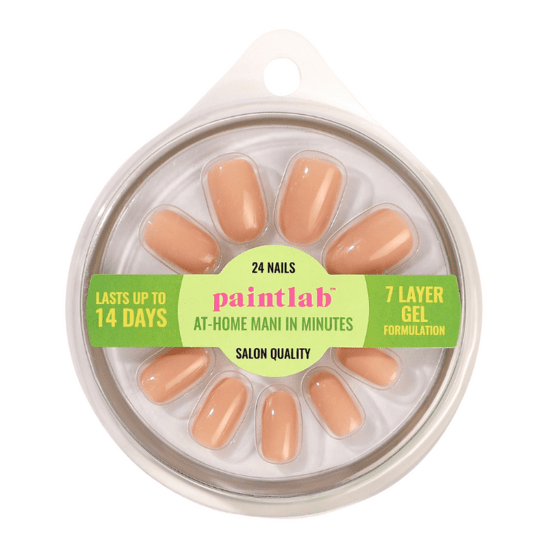 PaintLab Reusable Gel Press on Nails Kit, Oval Shape, Nude 2, 24 Count ...