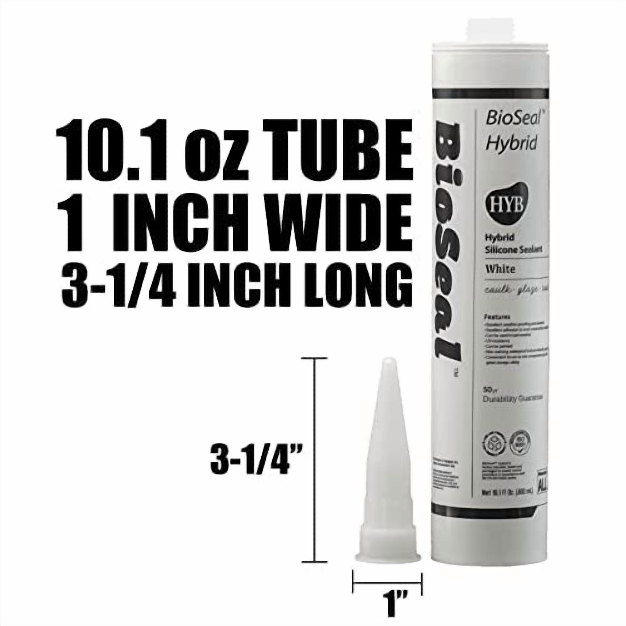 Paintable White BioSeal Silicone Sealant Caulk Waterproof 10.1 oz White ...