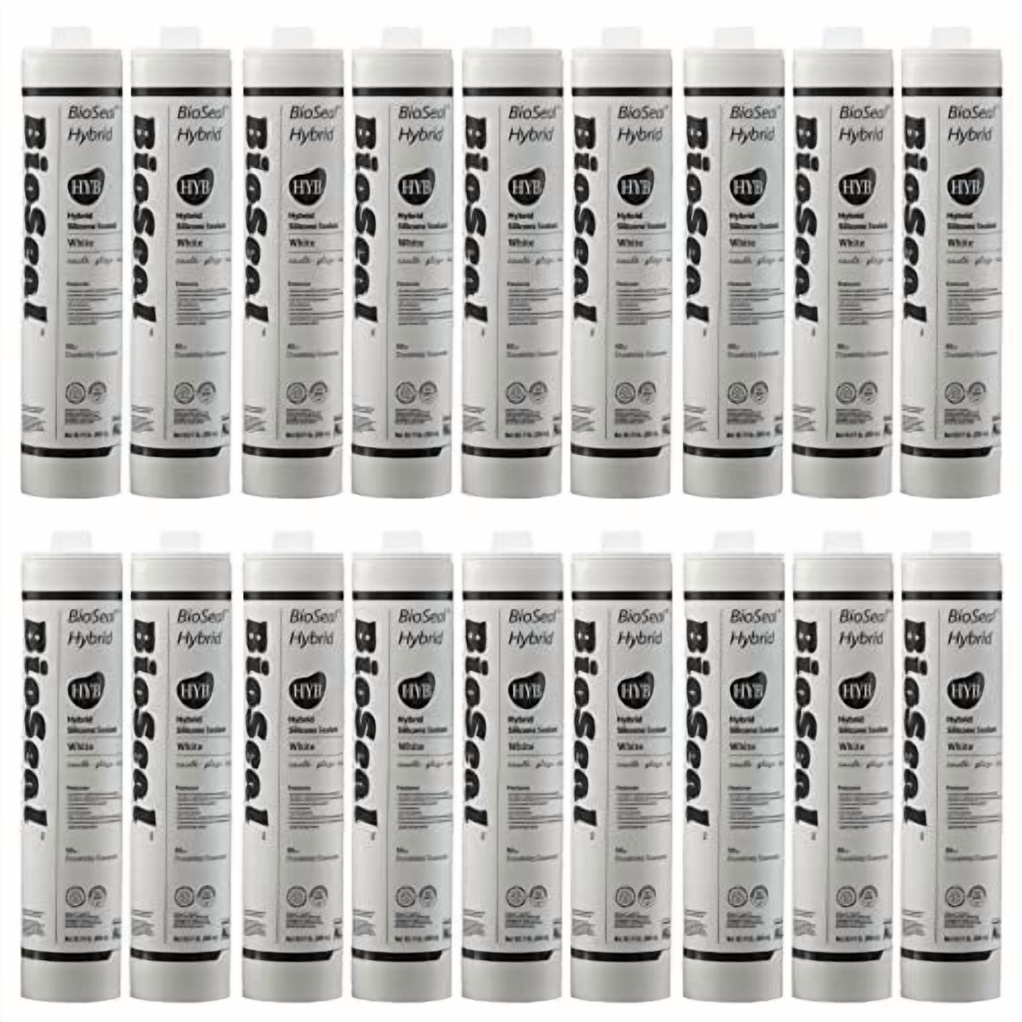 Paintable White BioSeal Silicone Sealant Caulk Waterproof 10.1 oz White ...