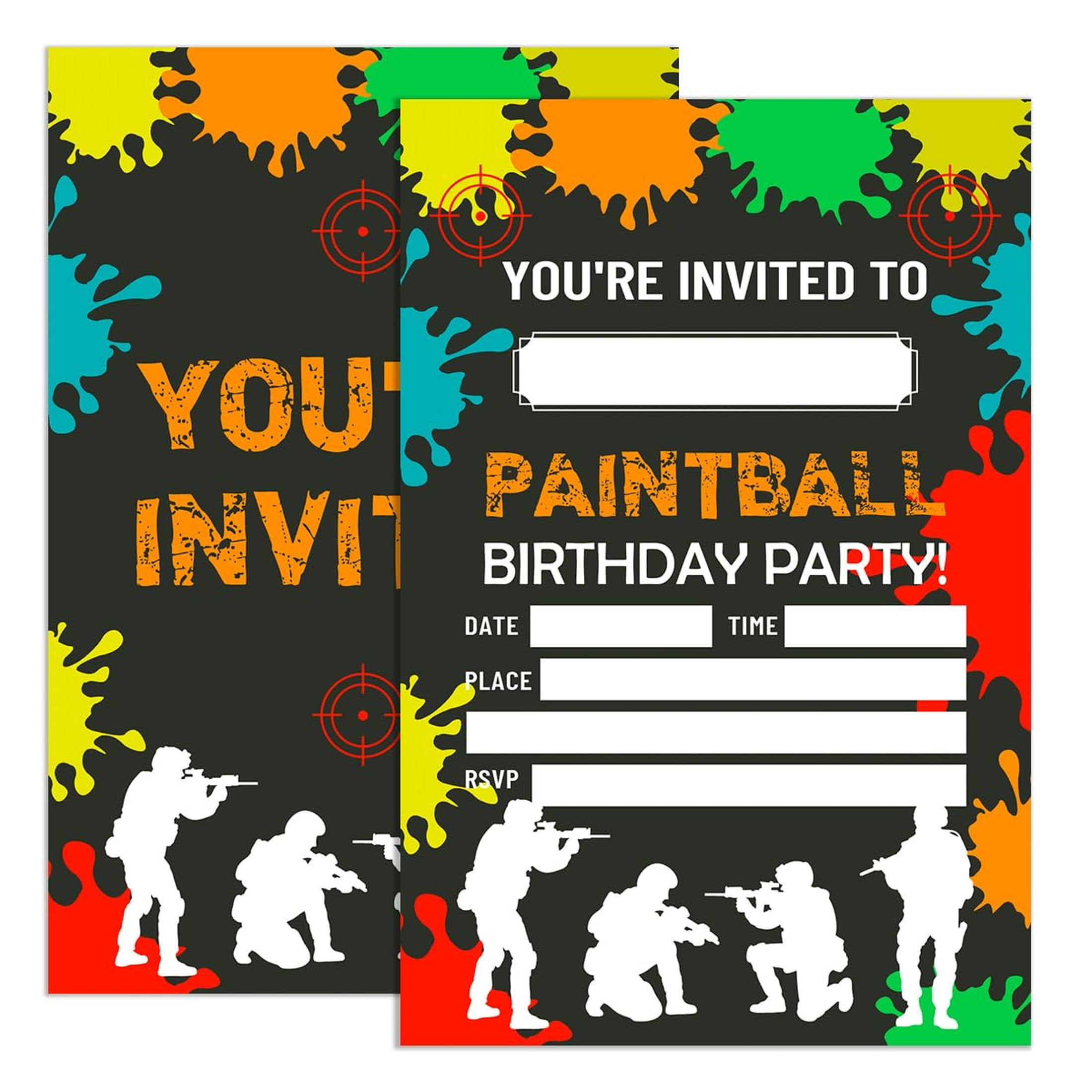Paintball Party Invitations Free Printable