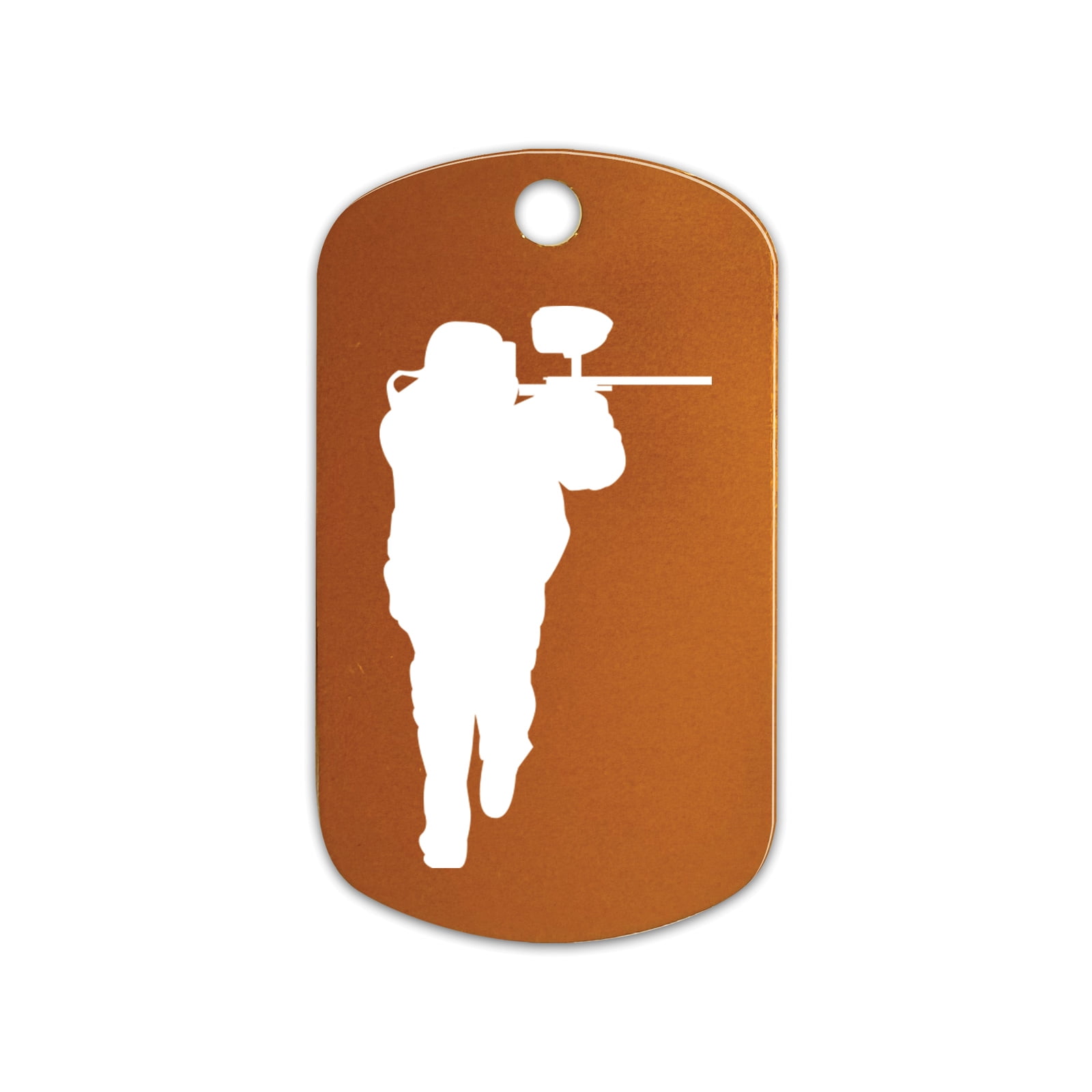 Paintball Player GI Dog Tag Aluminum Keychain #3 - Orange - Walmart.com