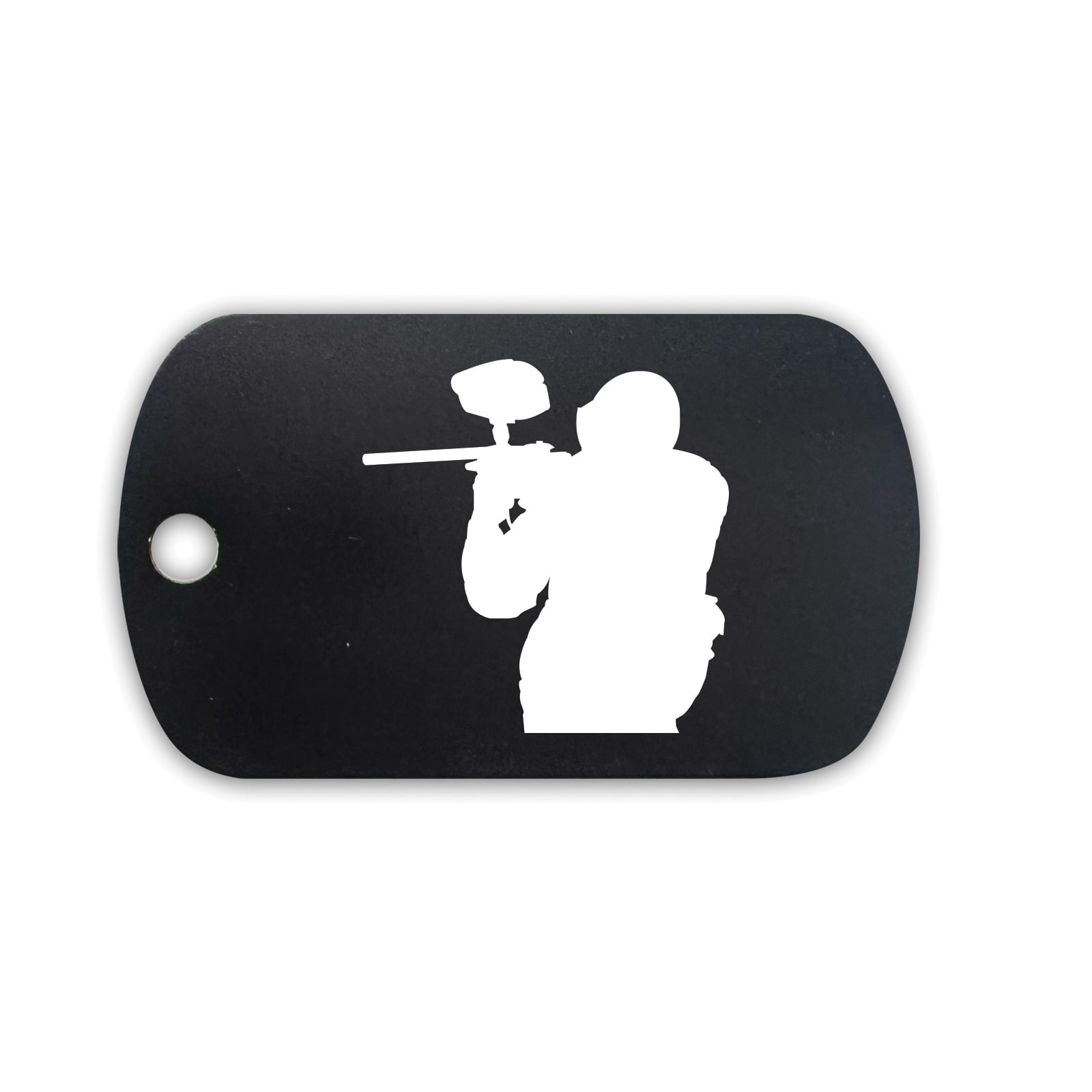 Paintball Player V2 GI Dog Tag Aluminum Keychain #2 - Black - Walmart.com