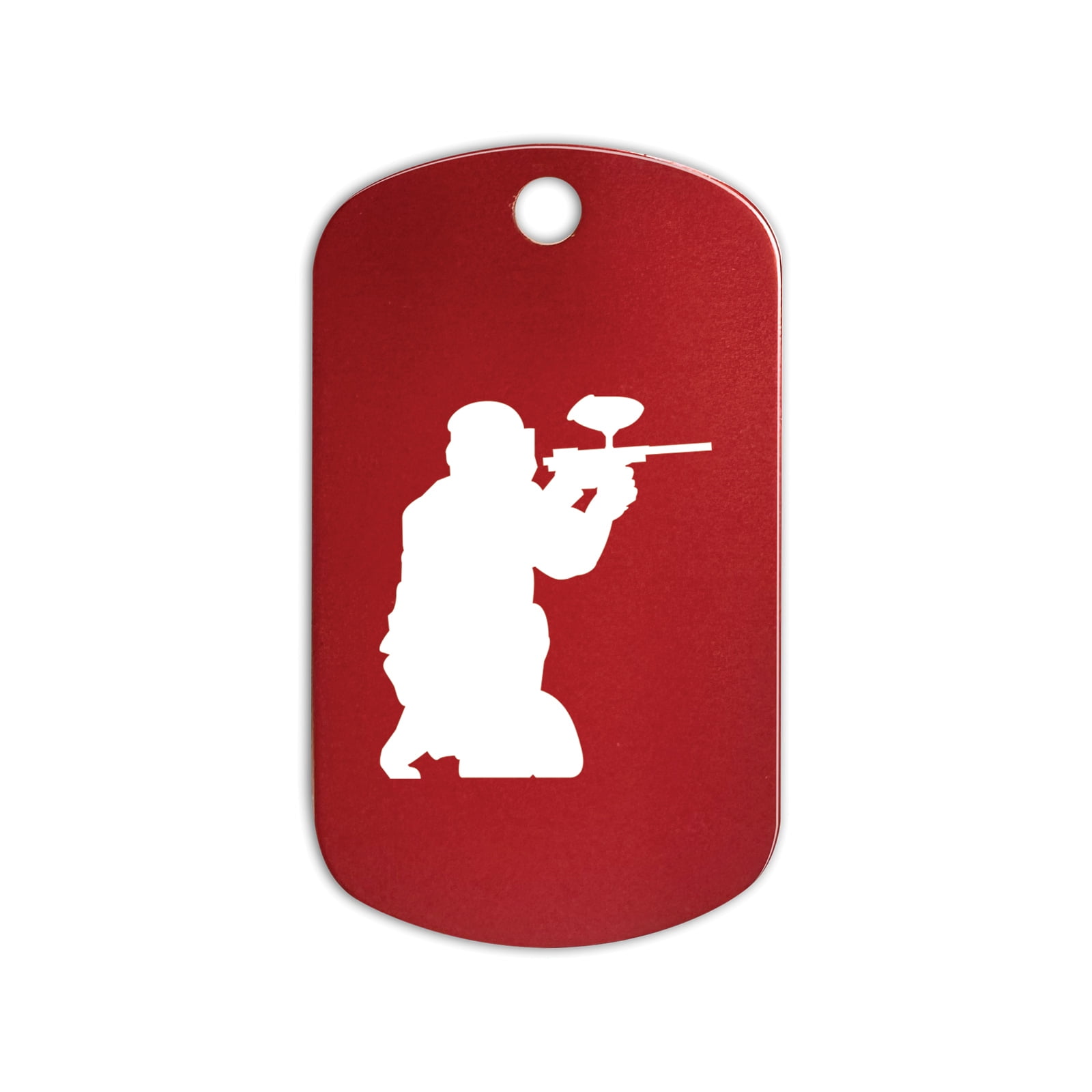 Paintball Player V3 GI Dog Tag Aluminum Keychain - Red - Walmart.com