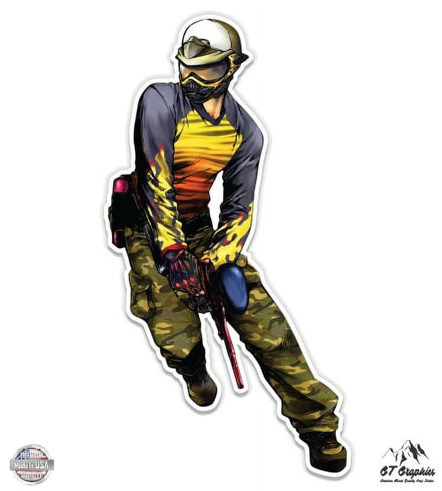 Paintball Shooter - 5" Vinyl Sticker - For Car Laptop I-Pad ...