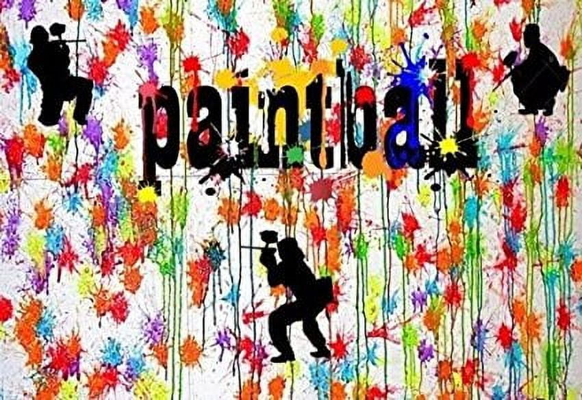 Paintball Splatter Laser Tag Cake Topper Edible Frosting Image 1/4 ...