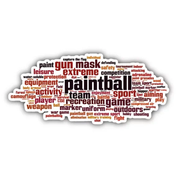 Paintball Sport Word Cloud Car Sticker Phone Decal Water Bottle ...
