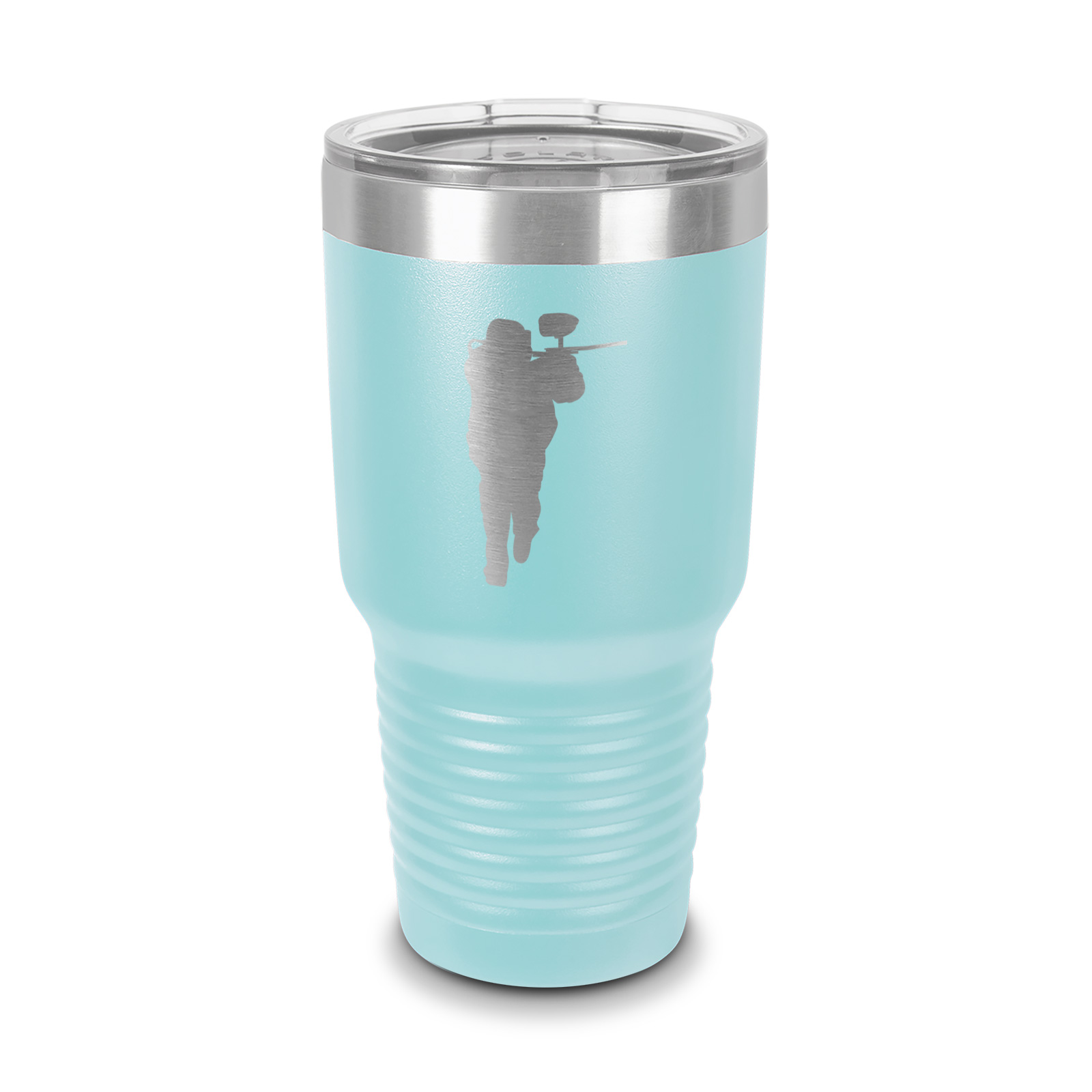 Paintball Tumbler 30 oz - Laser Engraved w/ Clear Lid - Stainless Steel ...
