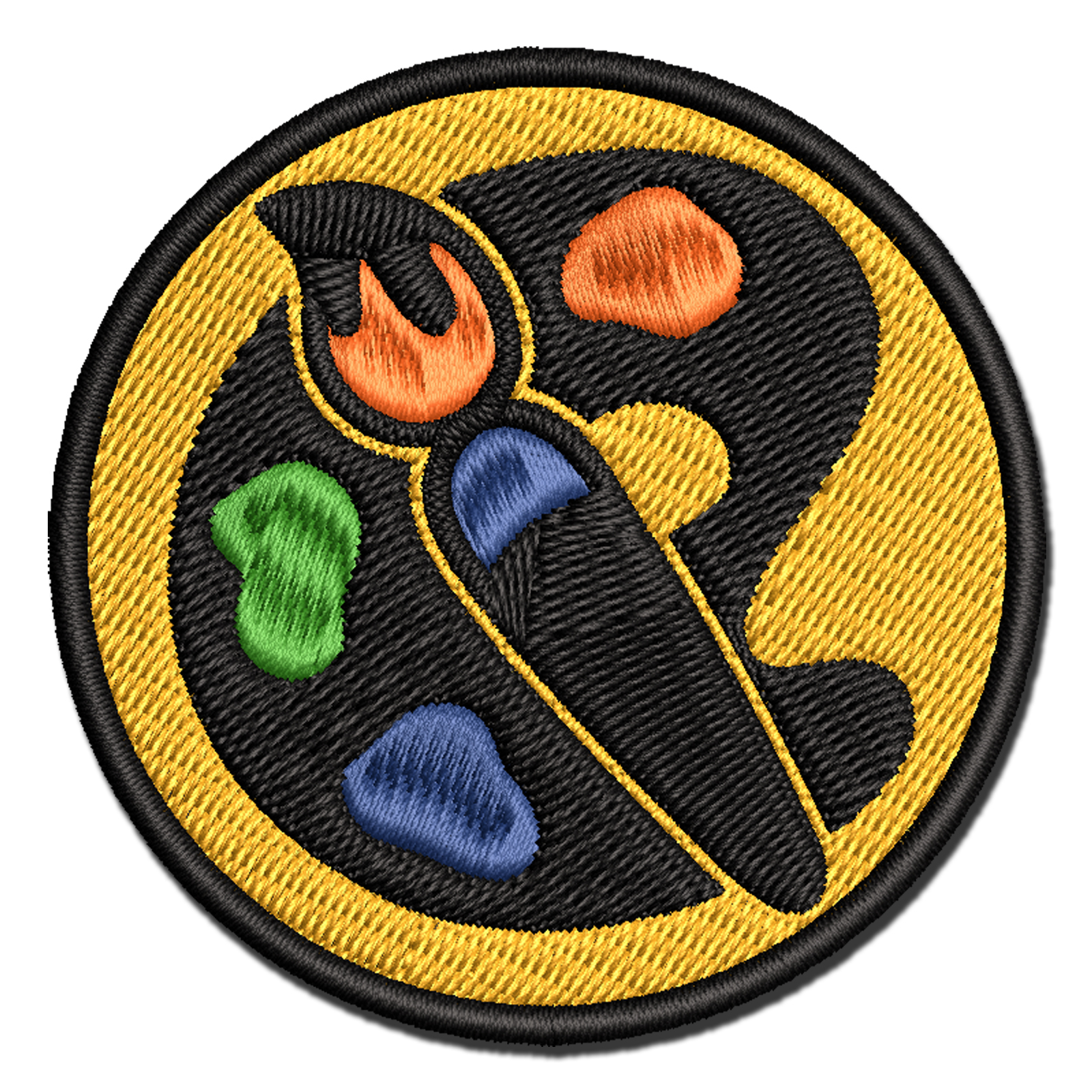 Paintbrush Artist Paint Palette Art Applique Multi-Color Embroidered ...