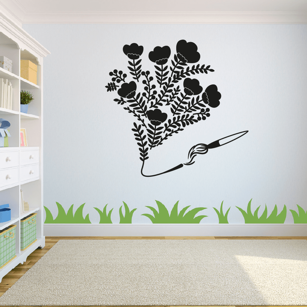 Paintbrush Painting Flower Garden Flowers Floral Spring Silhouette ...
