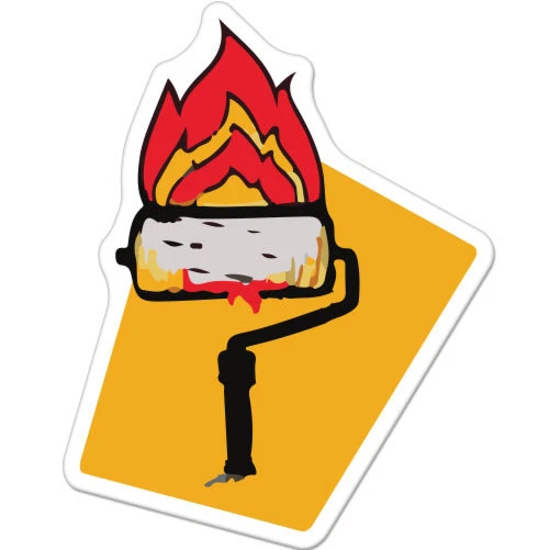 Paintbrush Sticker Decal Phone Decal Water Bottle Stickers Car Decals ...