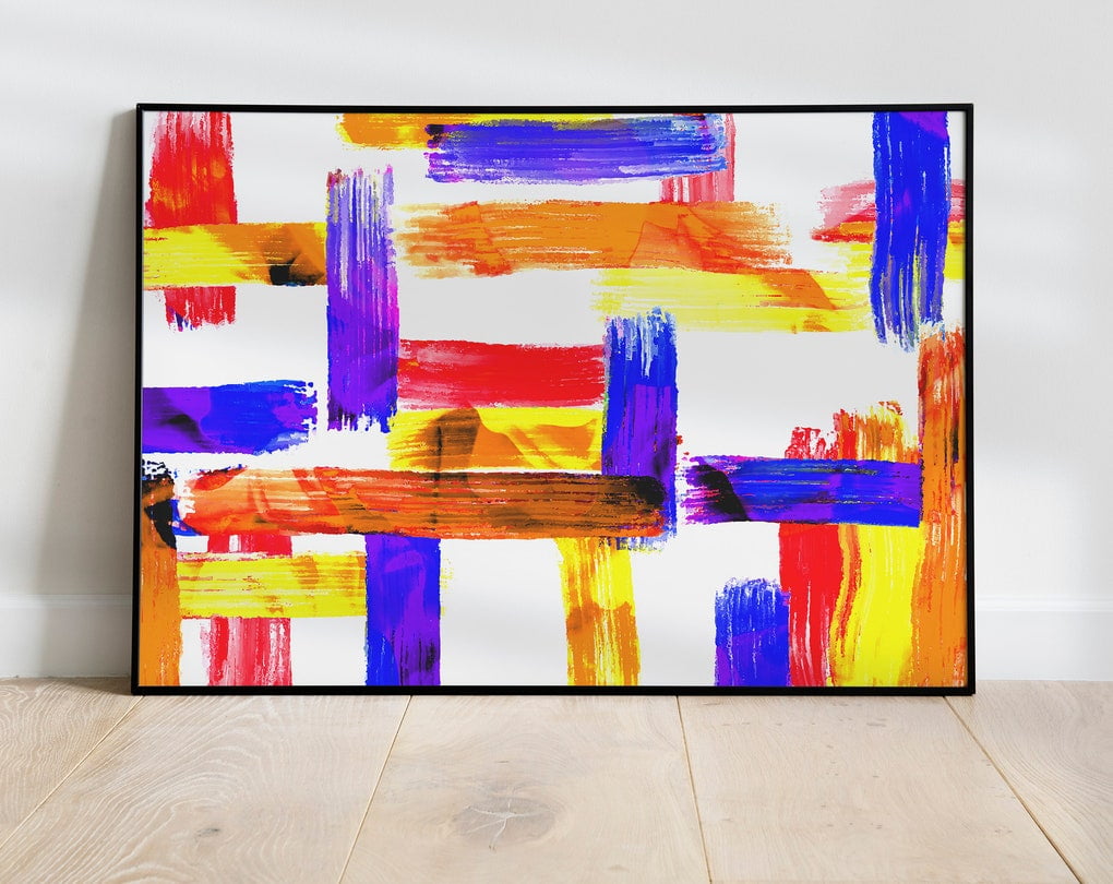 Paintbrush Stroke Art Print, Colorful Brushstroke Art Printwall Decor ...