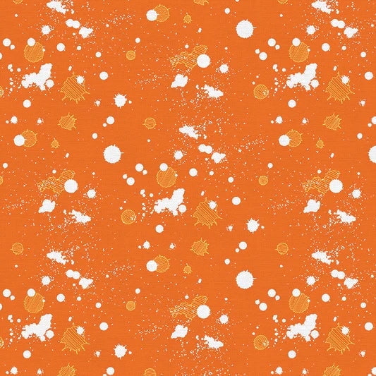 Paintbrush Studio Fabri-Quilt On Your Mark - Ink Splats - Orange ...