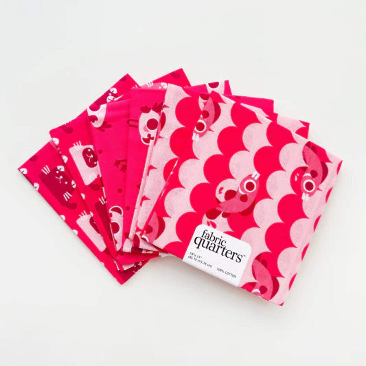 Paintbrush Studio 6 Fat Quarters - 3 Prints x 2 of Each Pink Fish 100% ...