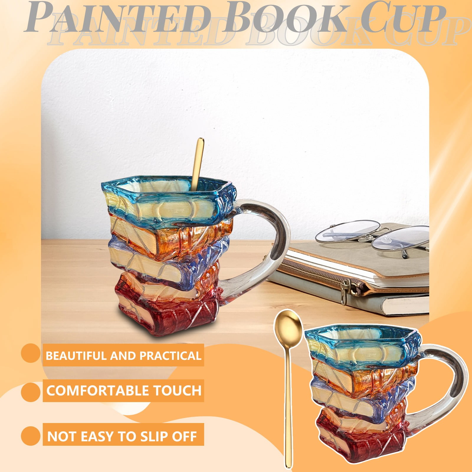 Painted Book Mug, 3D Painted Books Coffee Mug, 2025 New Paintedglass ...