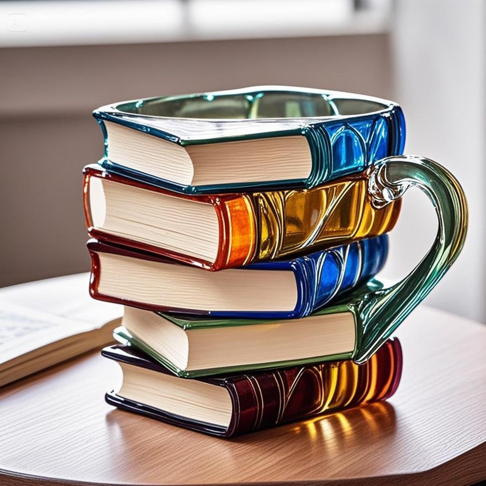 Painted Book Mug, Novelty 3D Painted Books Coffee Mug, Unique Books ...