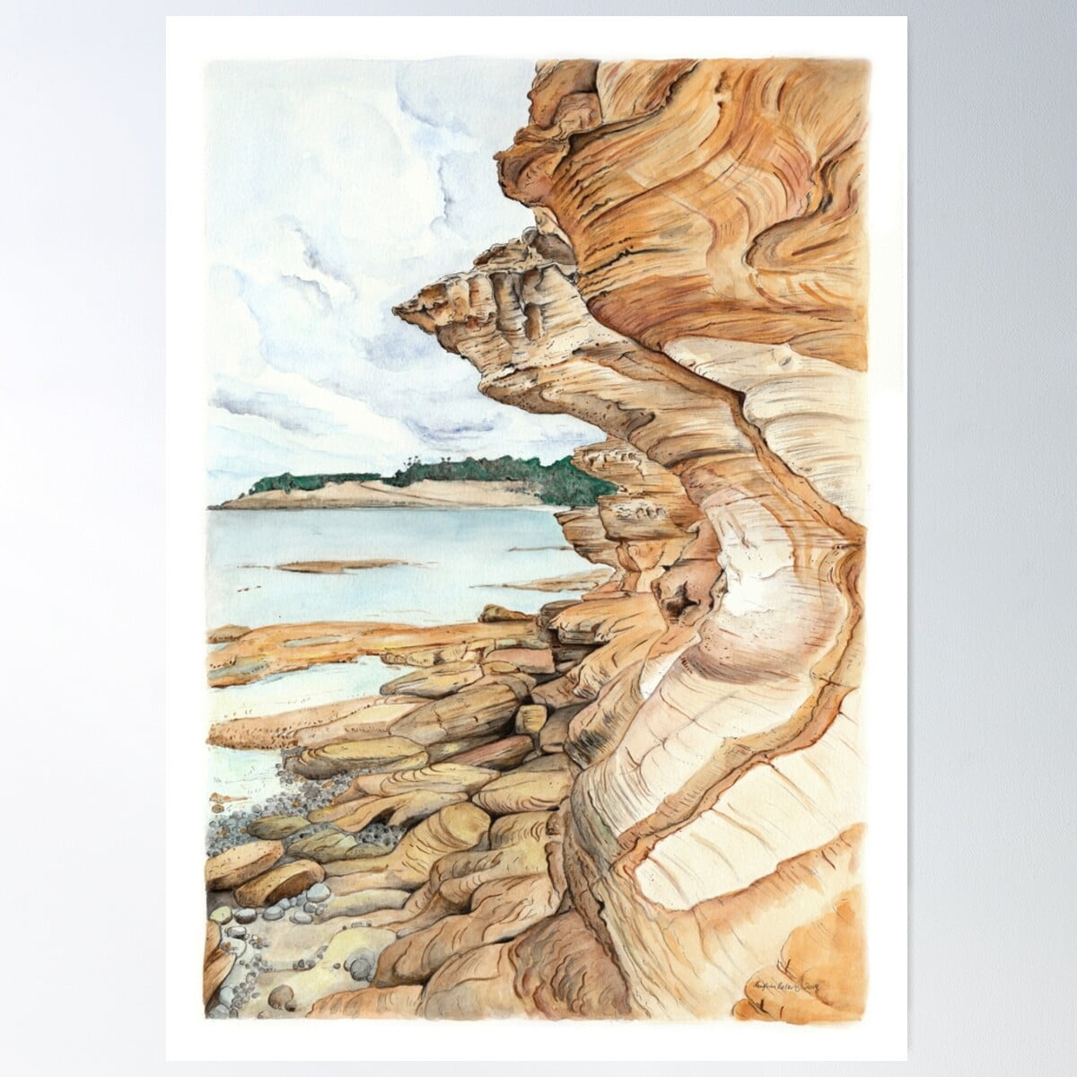 Painted Cliffs, Maria Island Poster Wall Art, Modern Wall Decor For ...