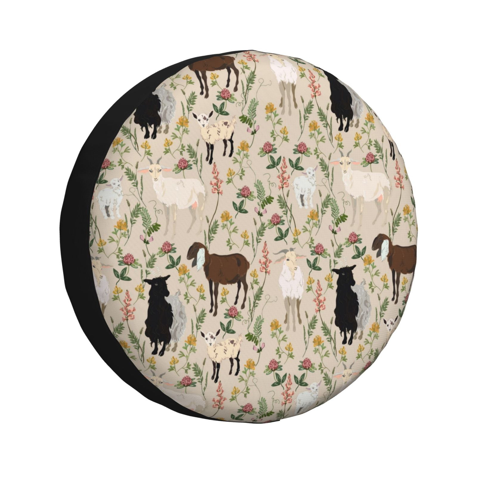 Painted Cute Goat Flower Spare Tire Cover for Trailer Camper RV Truck ...