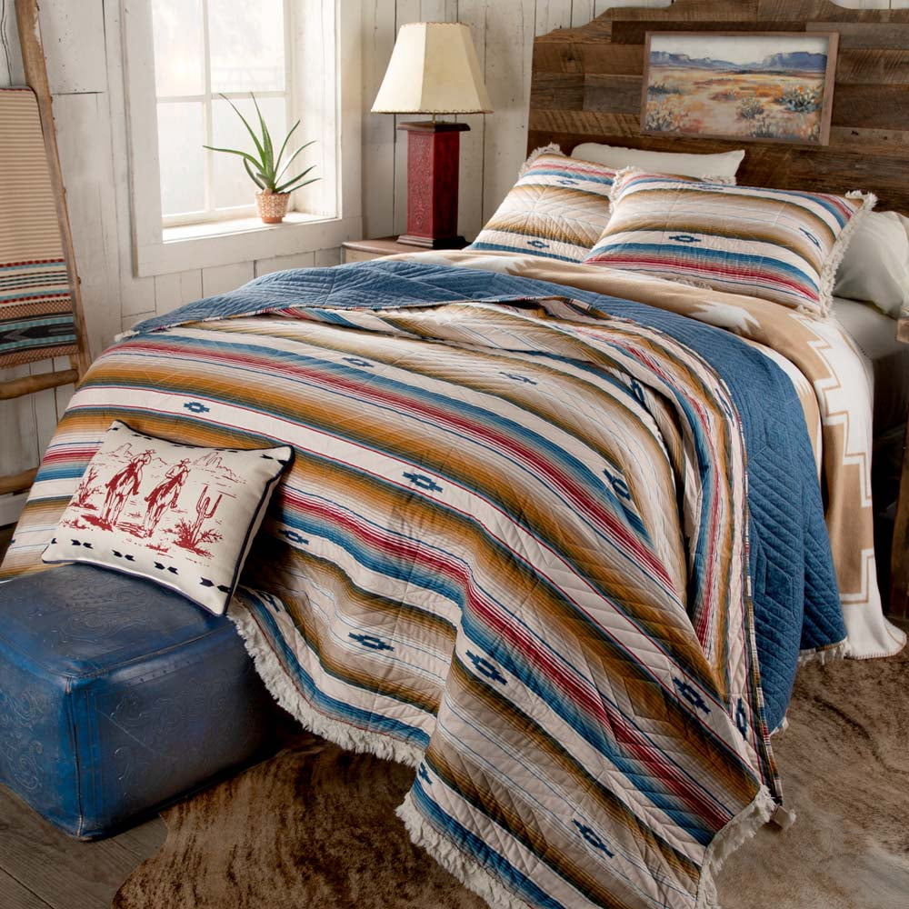Painted Desert Sapphire Ruffle Quilt Set - Walmart.com